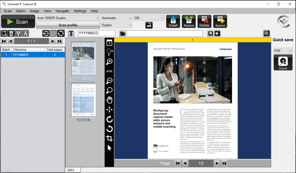 Visioneer Capture – Xerox Scanners
